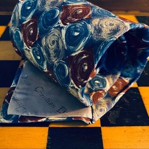 Dior | Accessories | Christian Dior Blue Pattern Mens Tie | Poshmark
